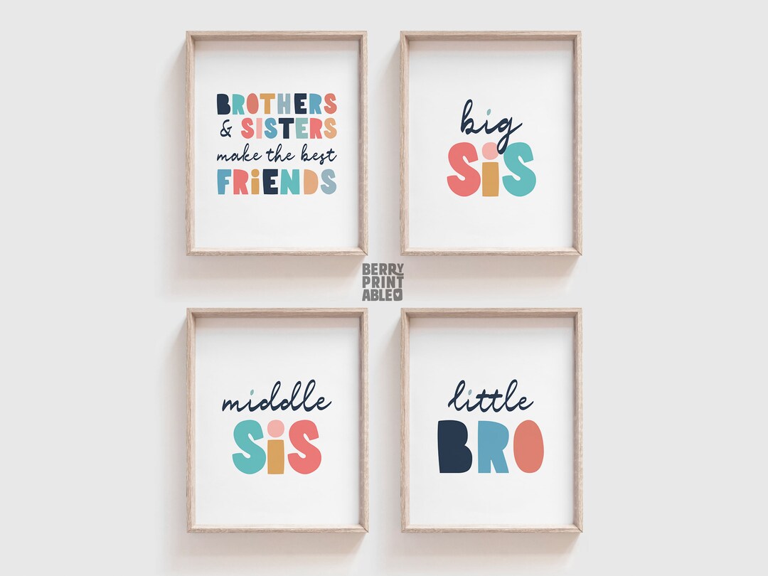 Brothers and Sisters Poster, Siblings Printable Wall Art, Kids Bedroom ...