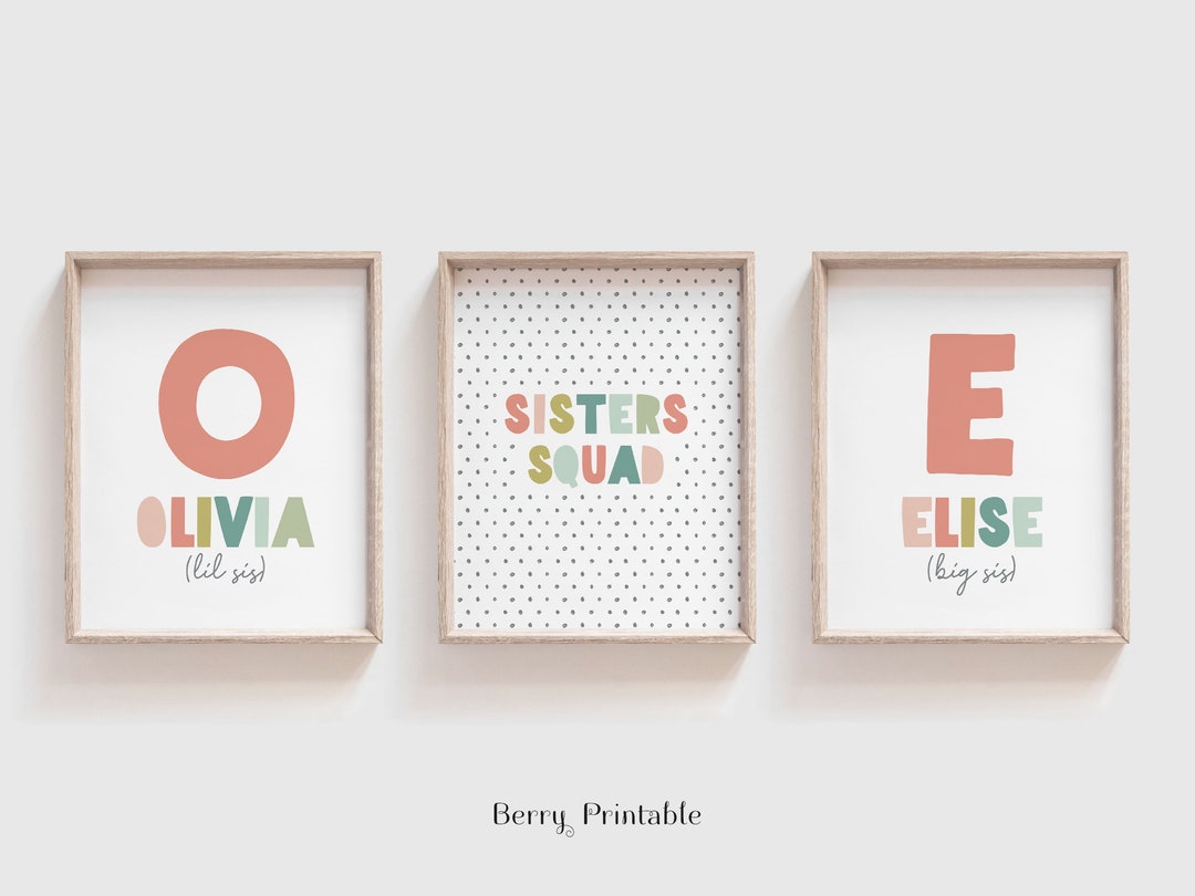 Sisters Squad Printable, Custom Name Poster, Girl Room Decor, Sisters ...