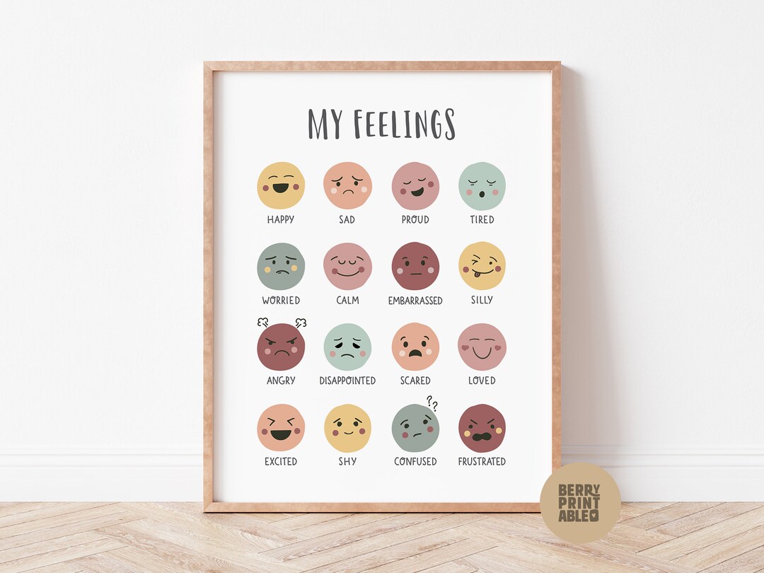 My Feelings Printable Chart, Emotions Poster, Montessori Homeschool ...
