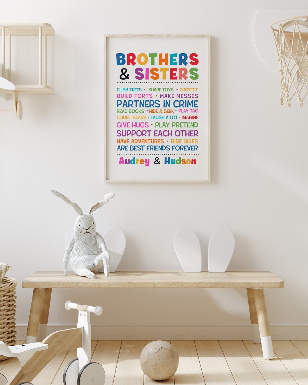 Playroom Printable Wall Art, Custom Playroom Poster, Brothers and ...