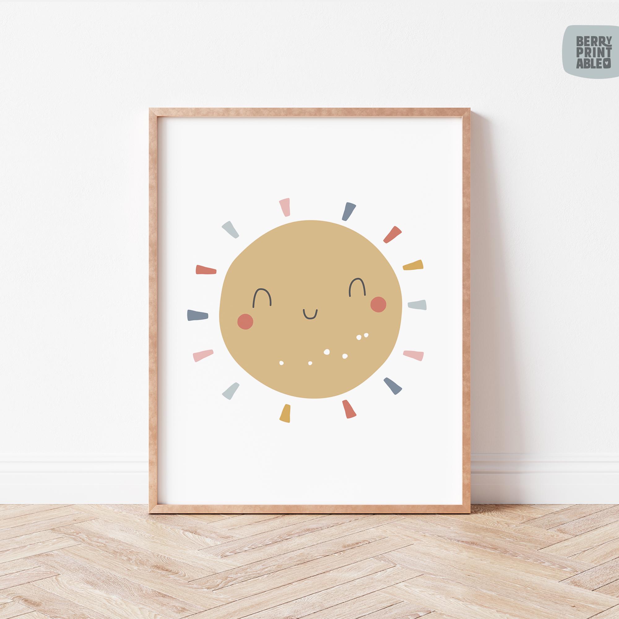 Playroom Printable Poster, Neutral Sunshine, Toddler Bedroom, ABC Kids ...