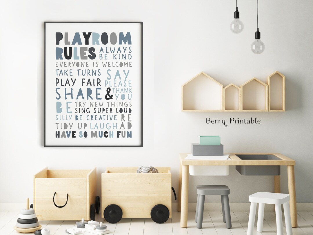 Playroom Rules Printable Wall Art, Kids Room Decor, Playroom Wall Decor ...