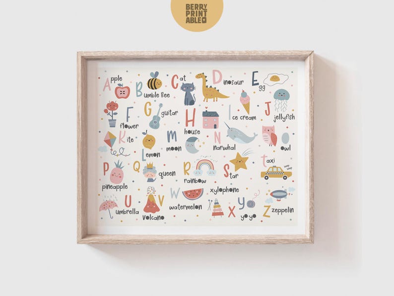 Alphabet Landscape Printable Wall Art, ABC Sign, Kids Room Poster ...