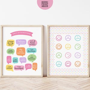 Positive Affirmations Wall Art, Girl Printable Wall Art, Playroom Decor ...