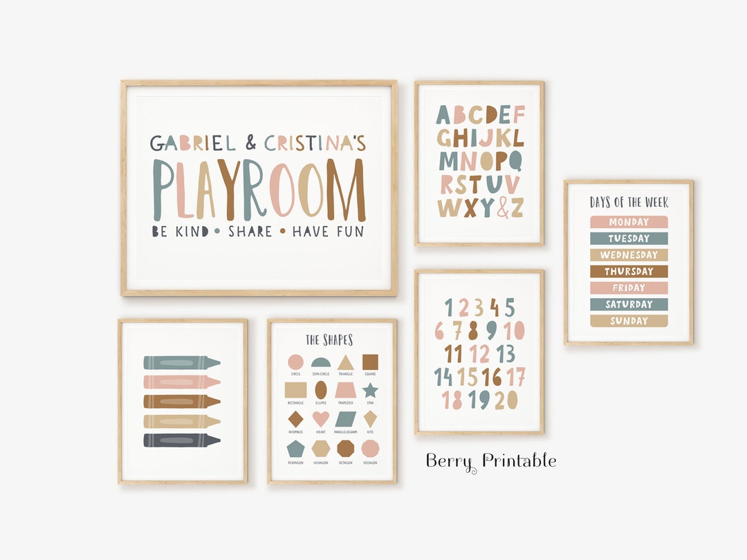 Neutral Classroom Decor Set of 6, Custom Sign, Learning Poster ...