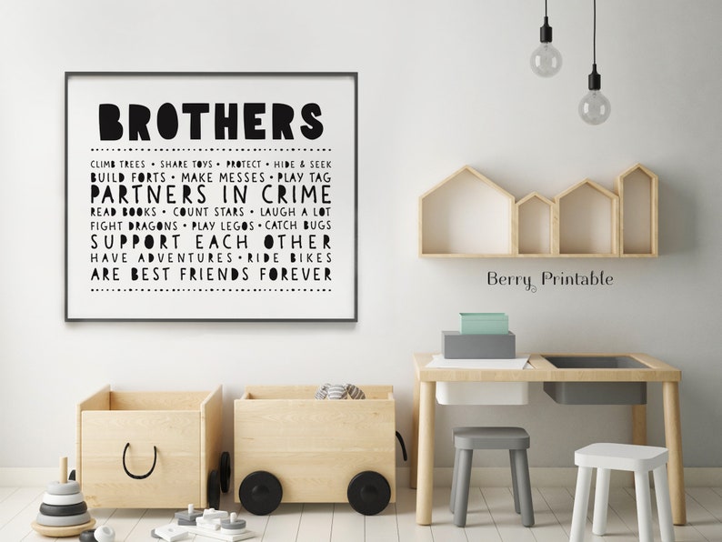 Brothers Room Decor Shared Room Poster Boy Room Wall Art - Etsy