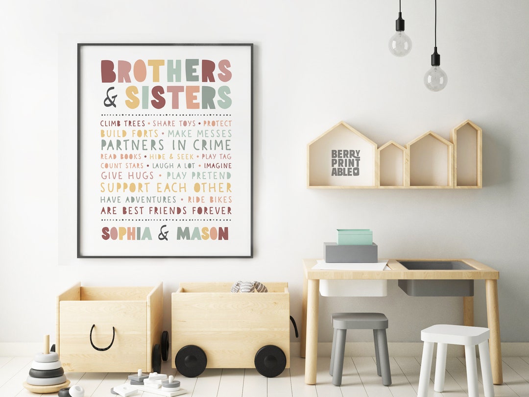 Brothers and Sisters Printable Wall Decor, Custom Poster, Siblings ...