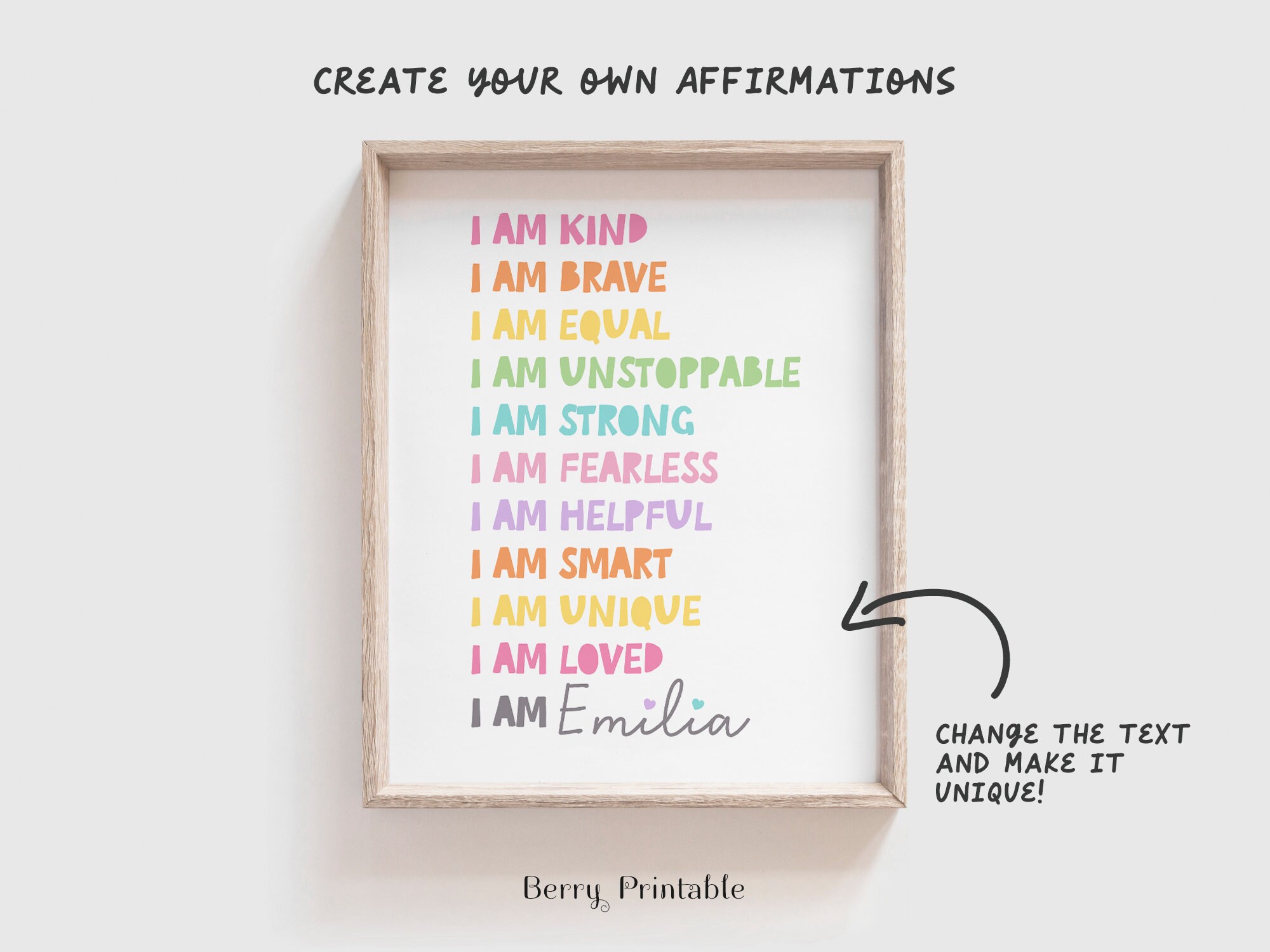 Affirmations printable wall art Custom Affirmations for | Etsy