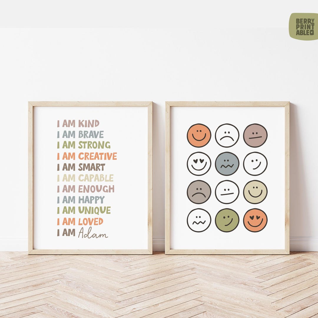 Affirmations Printable Set of 2, I Am Poster, Custom Affirmations for ...