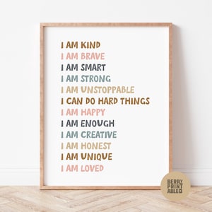 Neutral Playroom Set of 3, Positive Affirmations for Kids, Let's Play ...