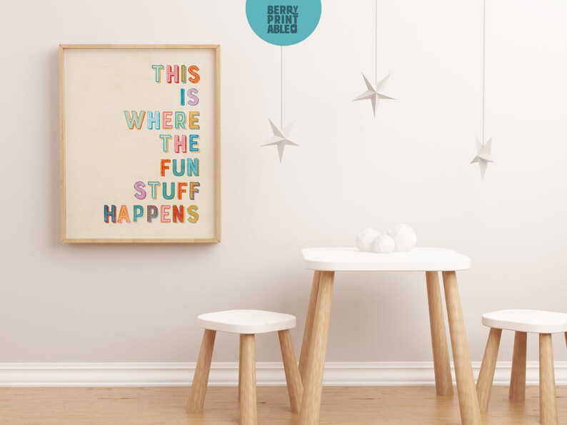 This is Where Fun Stuff Happens Printable, Playroom Sign, Kids Room ...