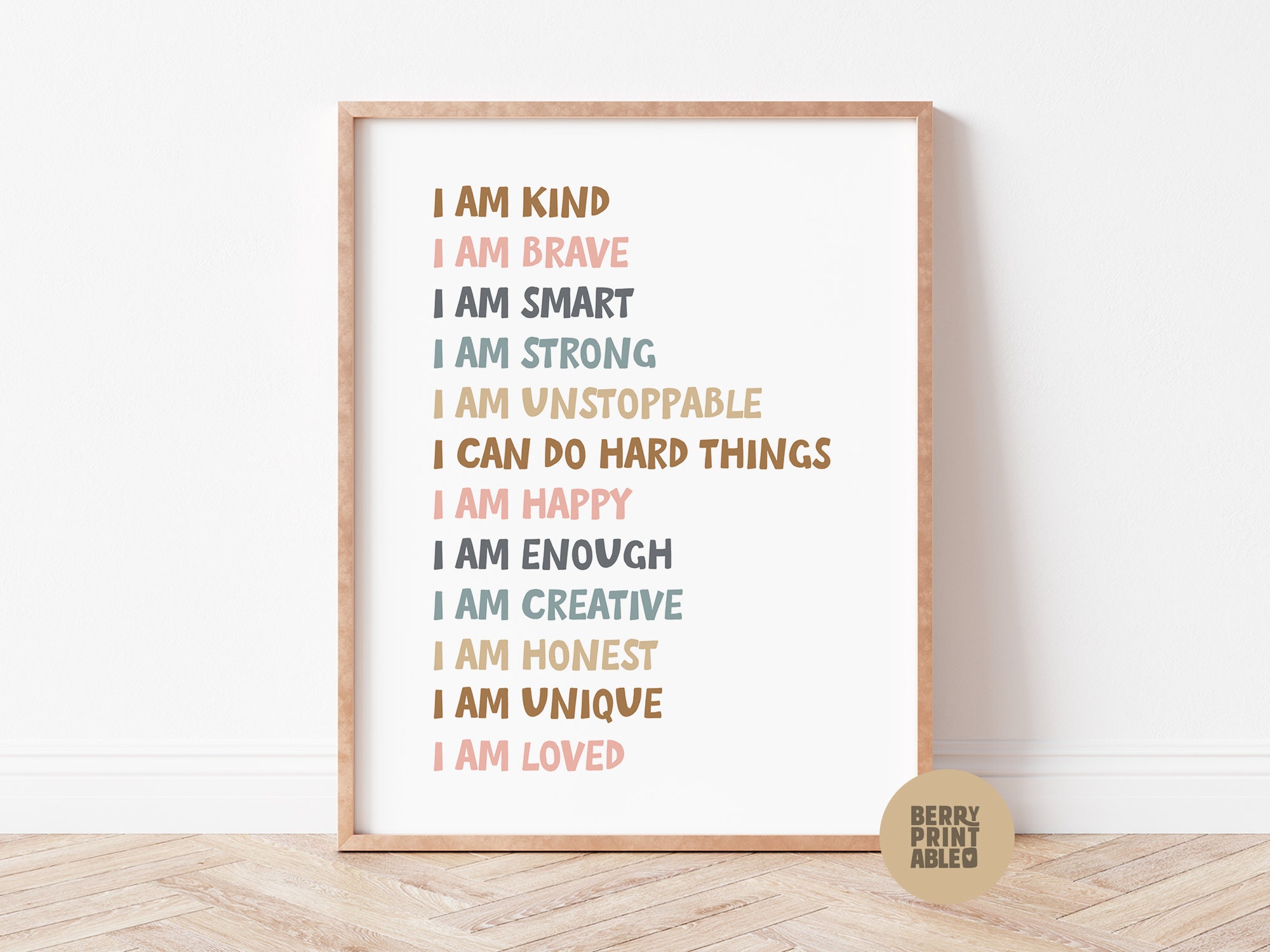 Kids Affirmation Sign, Neutral Printable Wall Art, Playroom Wall Decor ...