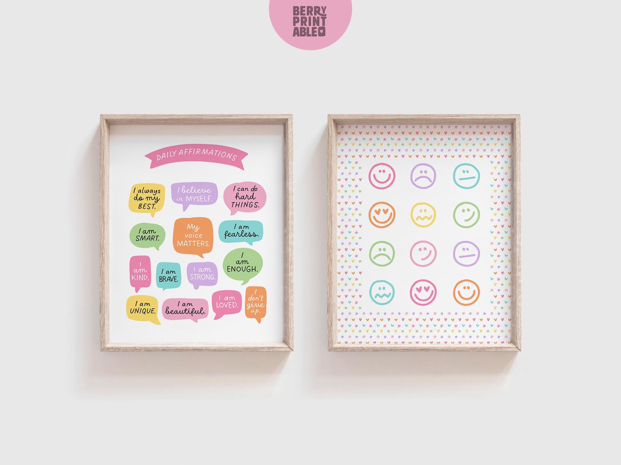 Positive Affirmations Wall Art, Girl Printable Wall Art, Playroom Decor ...