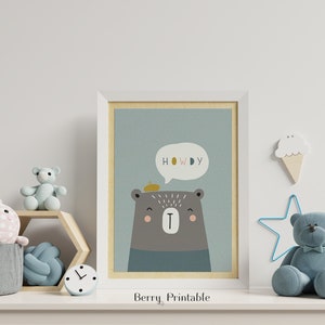 Bear Print - Nursery Poster - Kids Wall Art - Cute Printable Art ...