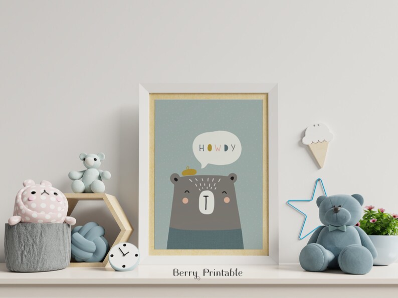 Bear Print - Nursery Poster - Kids Wall Art - Cute Printable Art ...