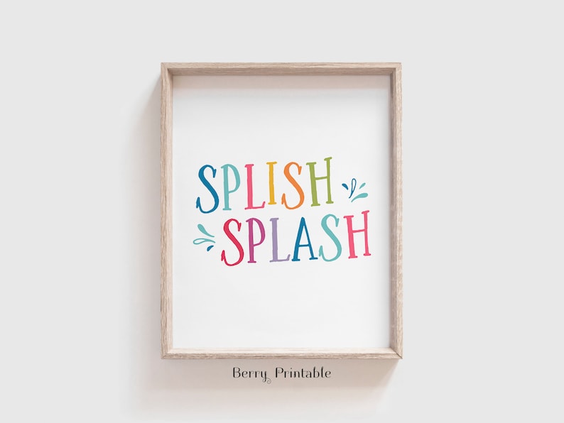Splish Splash Bathroom Wall Art Bathroom Printable Decor - Etsy