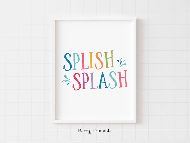 Splish Splash Bathroom Wall Art Bathroom Printable Decor - Etsy