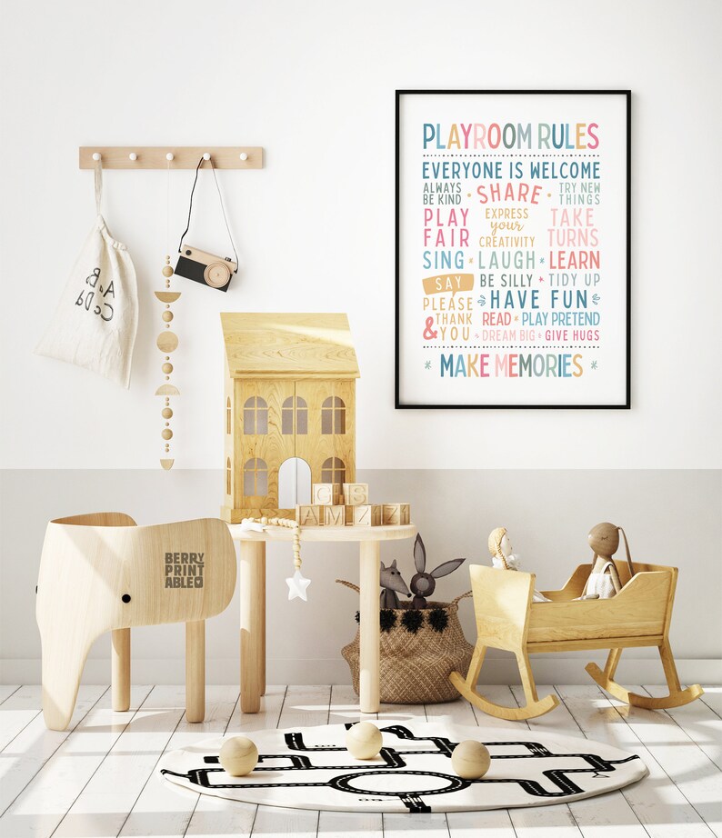 Playroom Rules Printable Sign, Kids Room Decor, Playroom Poster ...