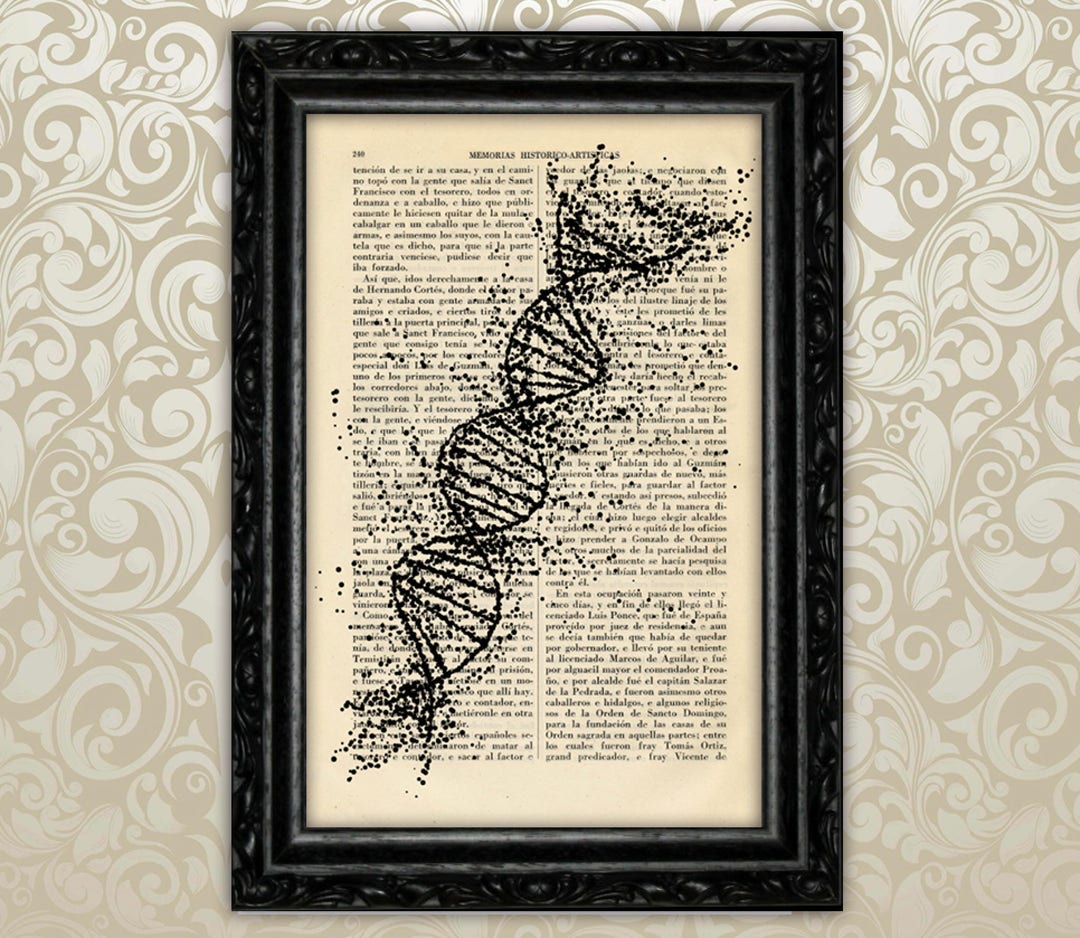 DNA Art Print Book Art Biology Art Particle Art Science Human Art ...