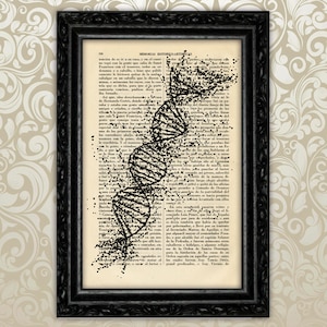 DNA Art Print Book Art Biology Art Particle Art Science Human Art ...