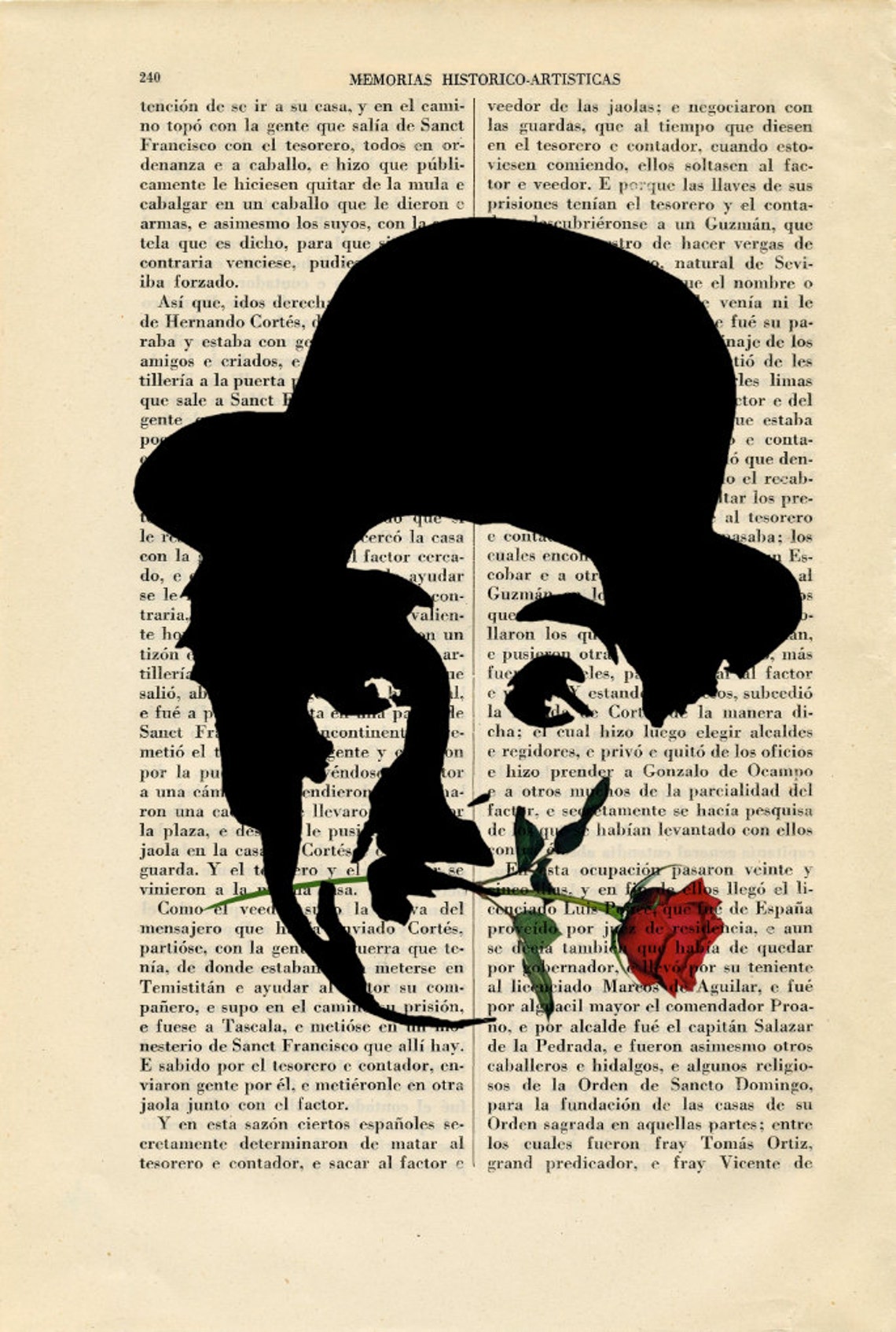 Charles Chaplin With Rose Stencil Art Print Cinema Antique Old - Etsy