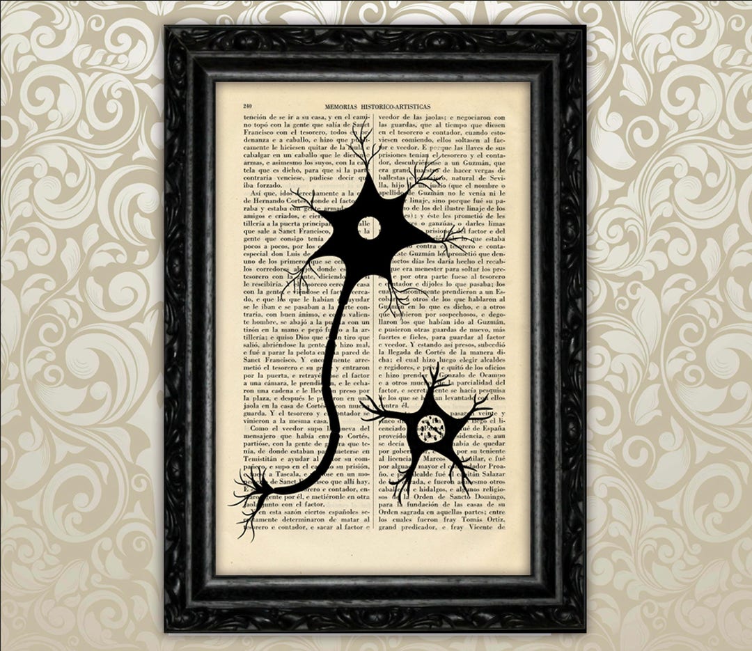 Neuron Cells Art Print Book Art Molecule Art Particle Art Chemistry Art ...
