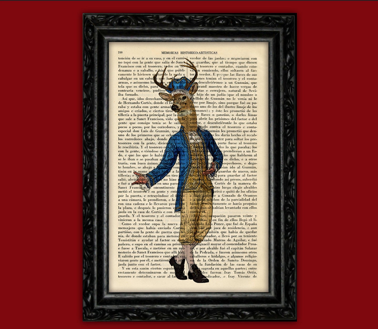 Medieval Deer Stag Book Art Print Stag Birthday Gift - Etsy