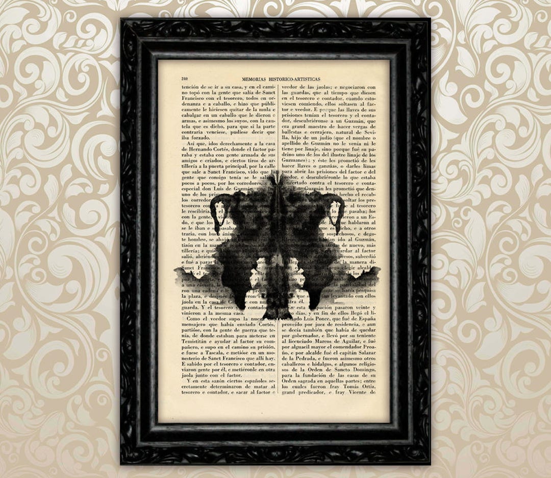 Rorschach Blot Image Test Print Psychology Art Rorschach Ink Symbol ...