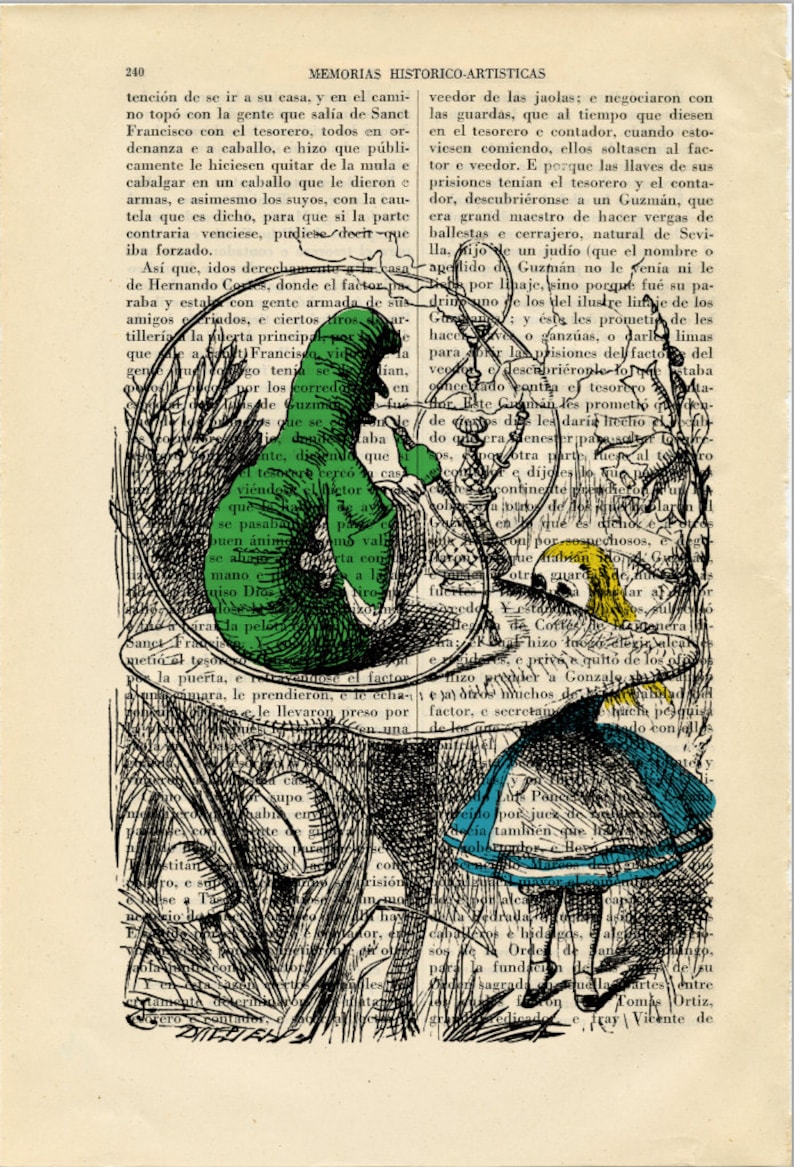 Alice in Wonderland Hookah Smoking Caterpillar Art Print - Etsy