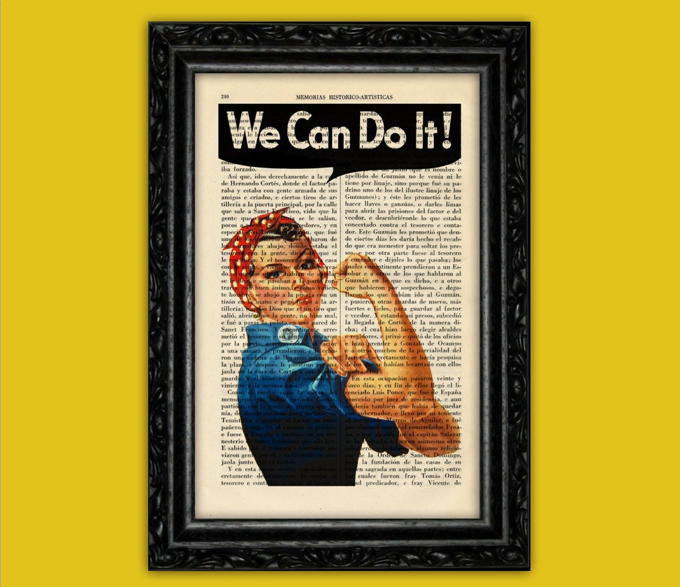 Rosie the Riveter We Can Do It Art Print Book Page J. Howard - Etsy