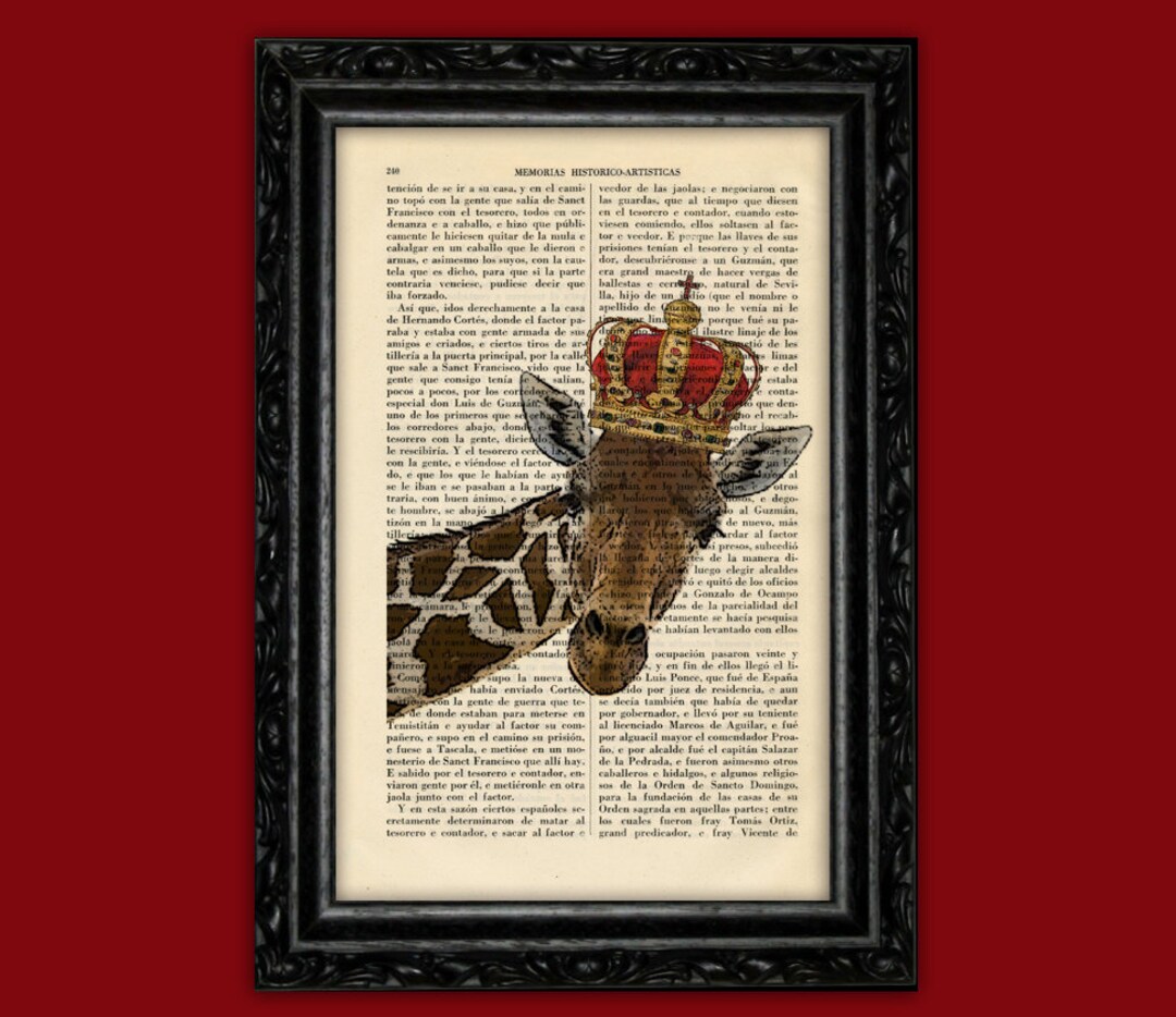 König Giraffe Kunstdruck Tier Royal Krone Poster Buch Kunst Schlafsaal ...