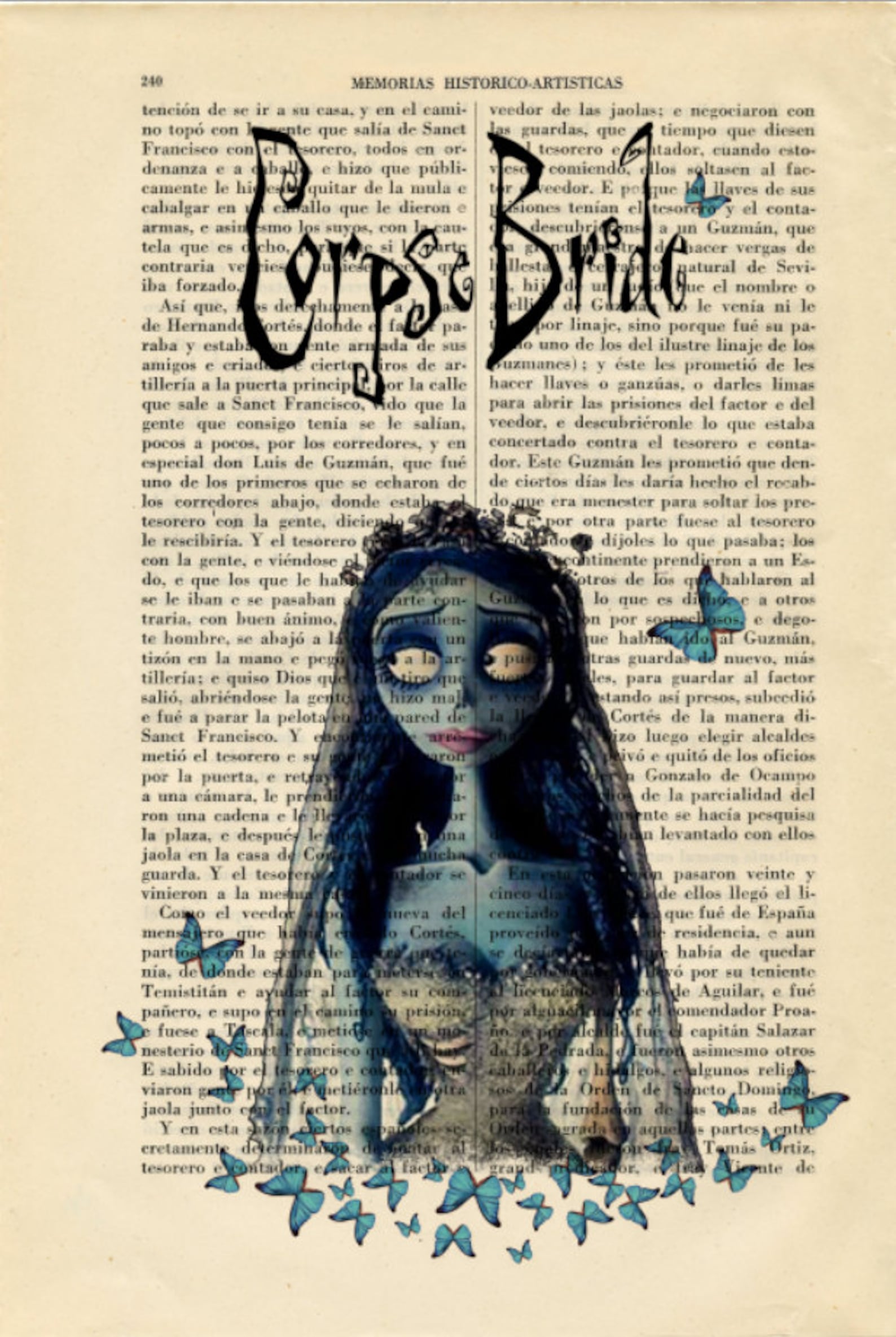 Corpse Bride Print Tim Burton Movie Art Poster Butterflies - Etsy