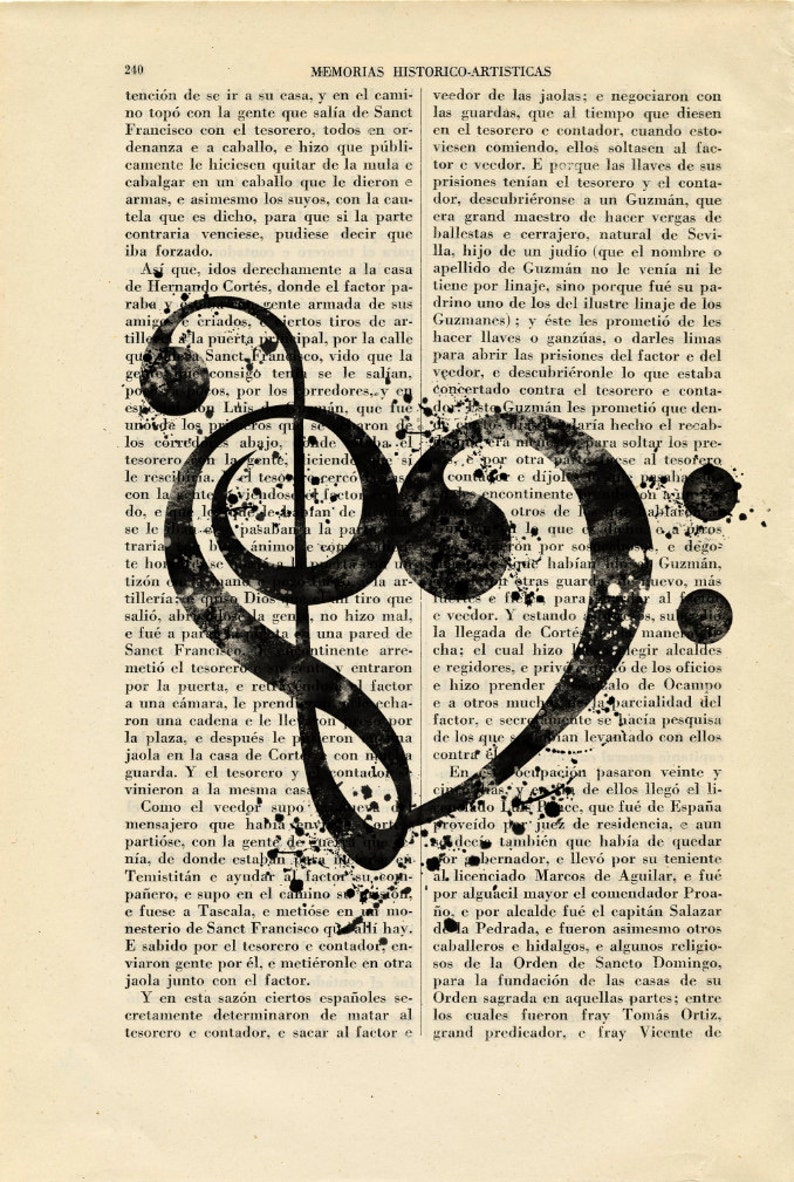 Treble & Bass Love Clef Sign Music Print Heart Book Dorm Room | Etsy
