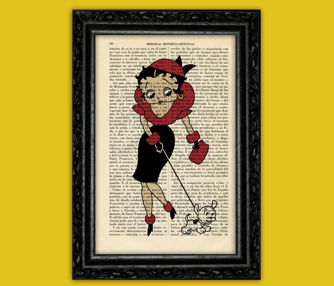 Betty Boop With Puppy Art Print Flapper Book Art Original Poster Dorm ...