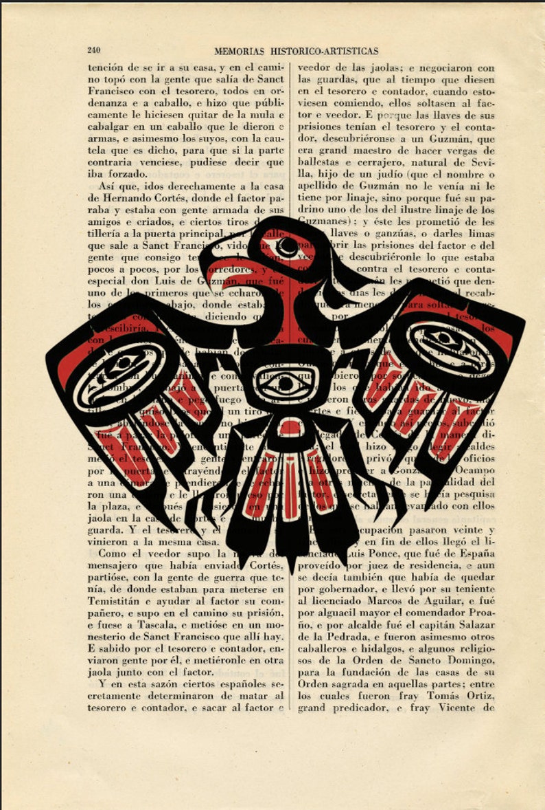Native American Art Eagle Dictionary Art Print Totem Tribal - Etsy