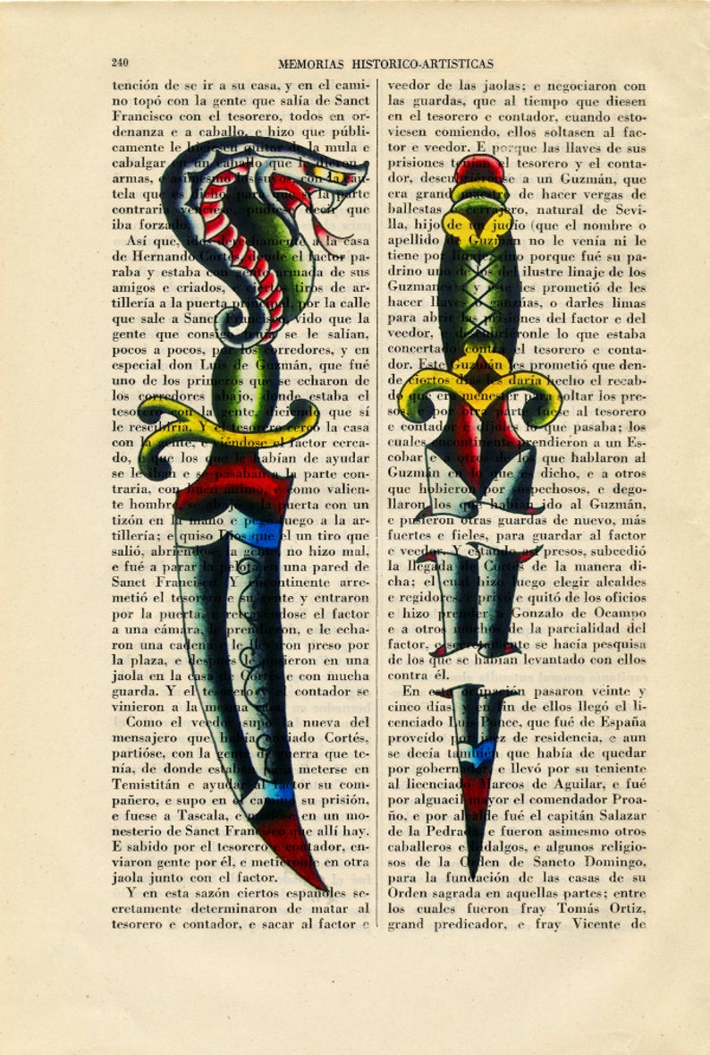 Daggers American Traditional Book Art Print Tattoo Images - Etsy