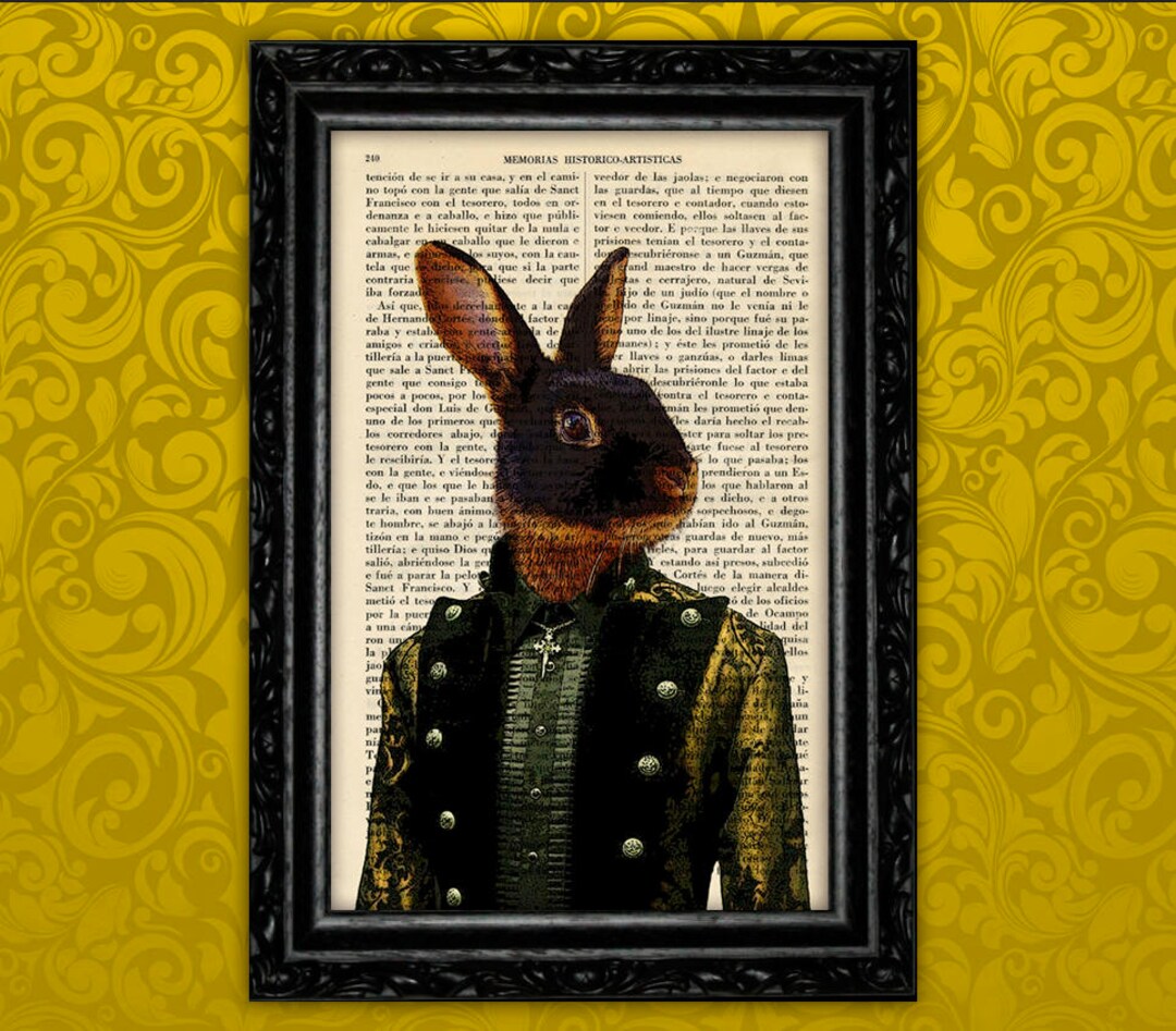 Lord Rabbit Art Print Birthday Vintage Prints Book Art Gift Animal Art ...