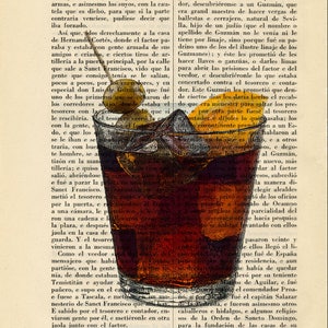 Vermouth Print Bar Vermut Book Art Cocktail Glass Father's Day Gift ...