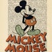 Mickey Mouse Art Print Vintage Mickey Old Mickey Poster Book Art ...