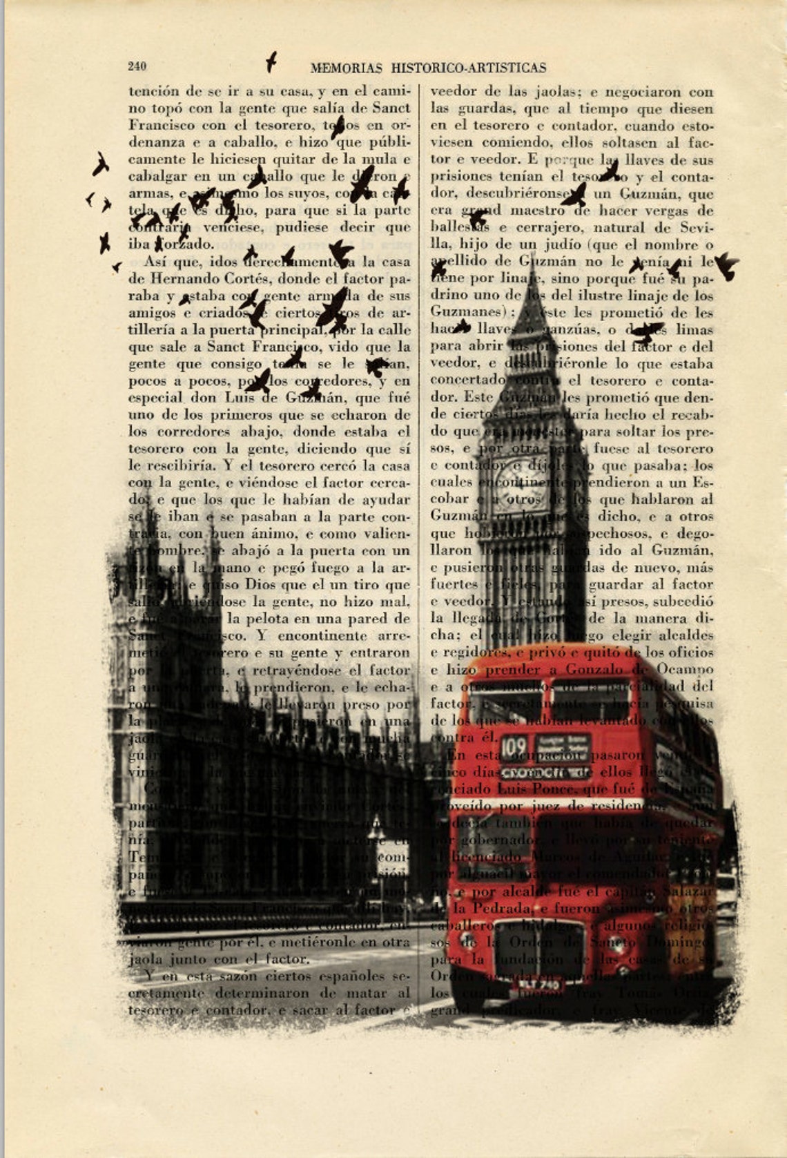 London and the Double-decker Bus Art Print Big Ben Poster Book - Etsy