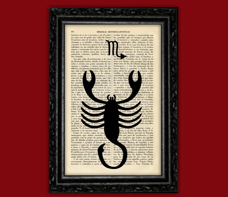 Zodiac Sign Book Art Print Horoscope Astrology Dictionary Page Book ...