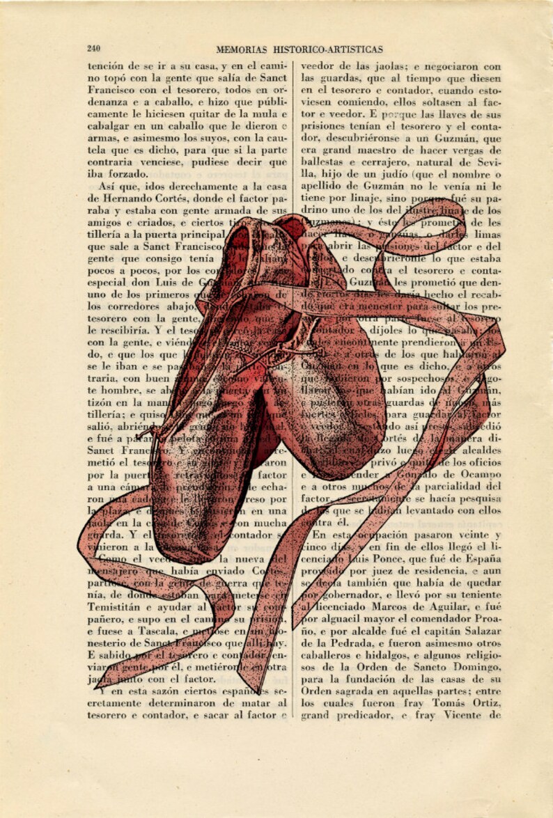 Ballerina Ballet Shoes Poster Dictionary Print Wall Art Shoe | Etsy