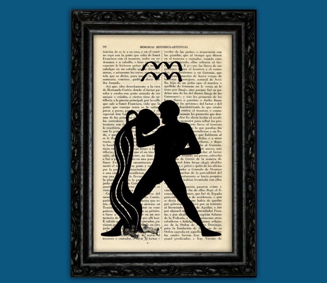 Zodiac Sign Book Art Print Horoscope Astrology Dictionary Page Book ...