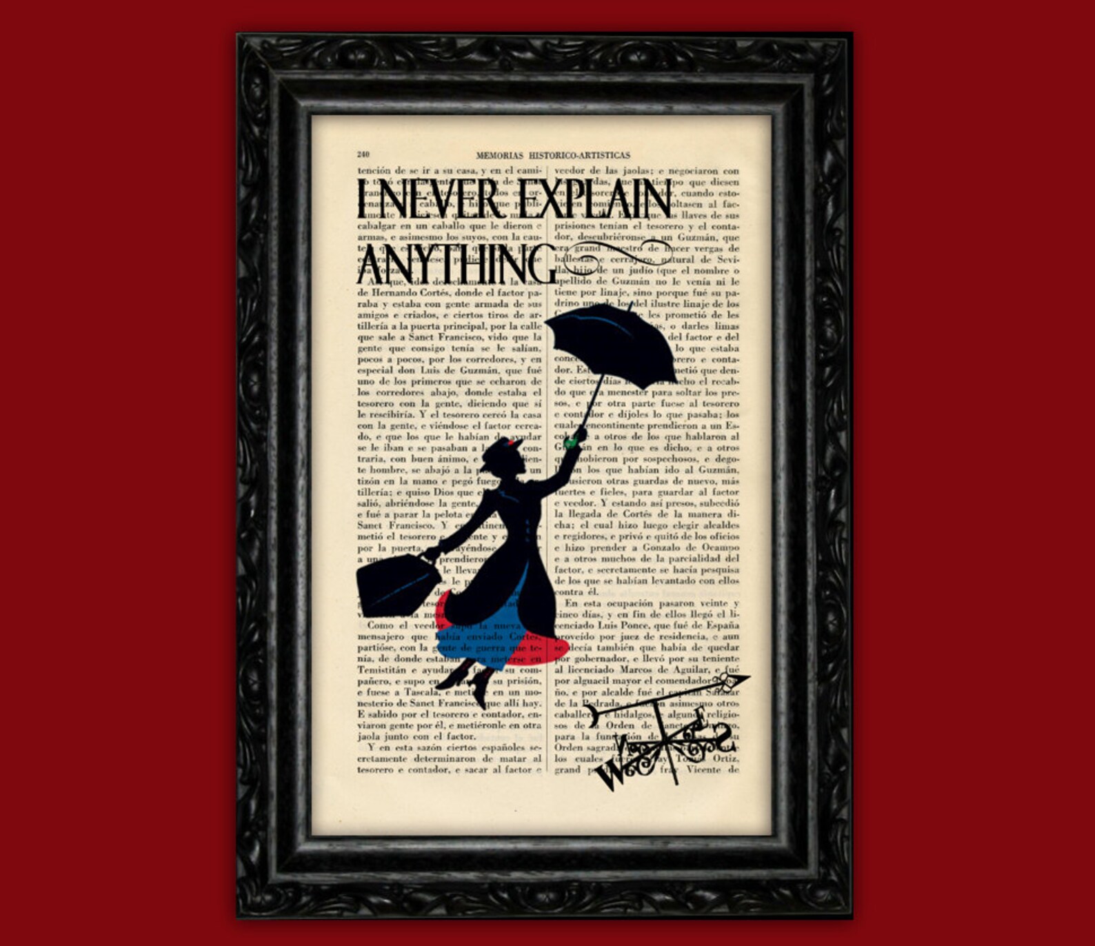 Mary Poppins I Never Explain Anything Art Print Poster Book - Etsy
