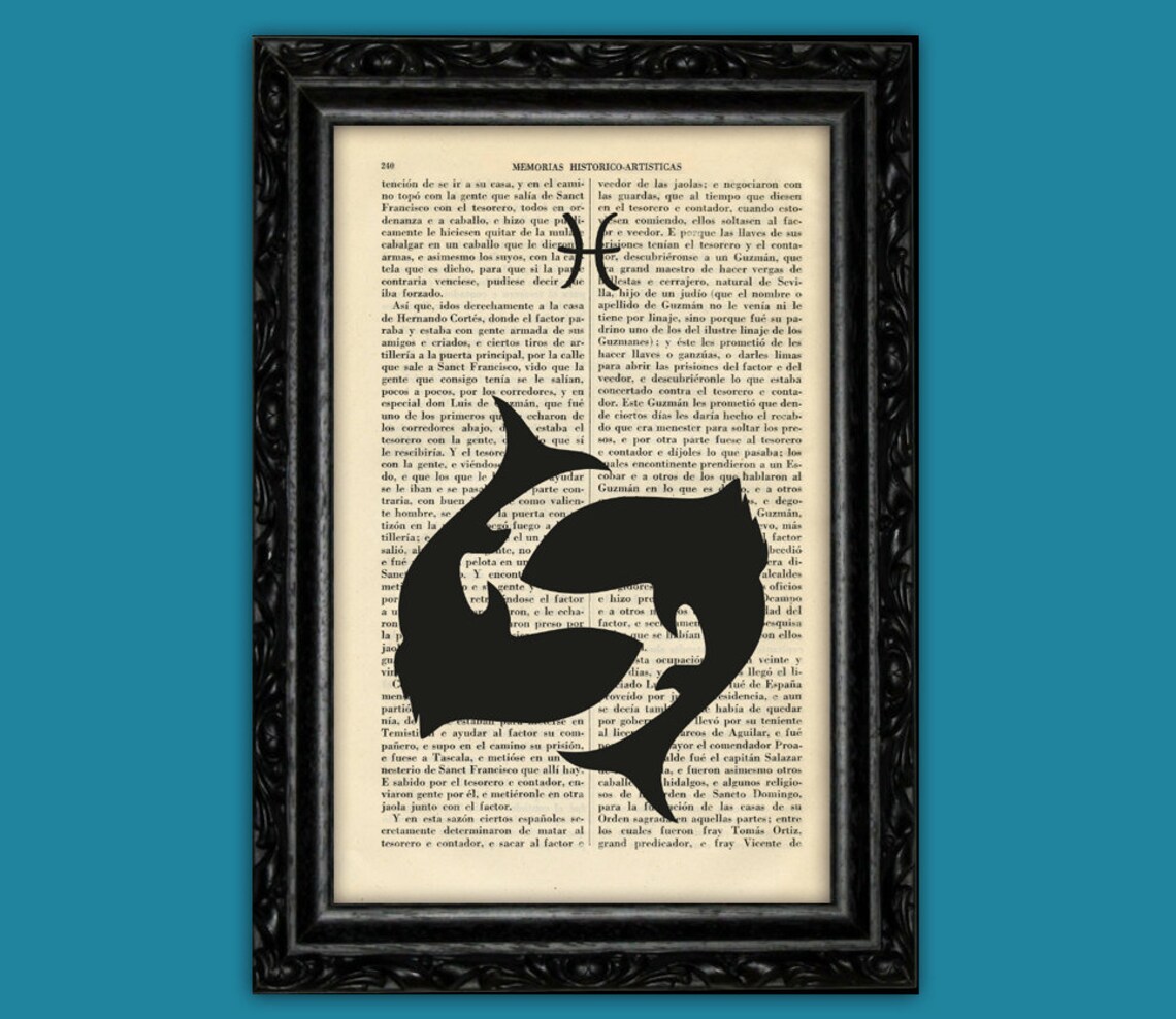 Zodiac Sign Book Art Print Horoscope Astrology Dictionary Page | Etsy