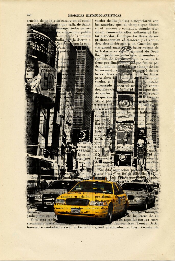 Times Square Yellow Taxi New York City Manhattan USA Yellow Cab Poster ...