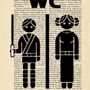 Star Wars Toilet Sign Art Print WC Luke Leia Poster Book Art Dorm Room ...