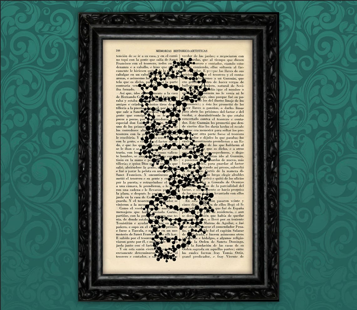 DNA Art Print Book Art Biology Art Particle Art Science Human | Etsy
