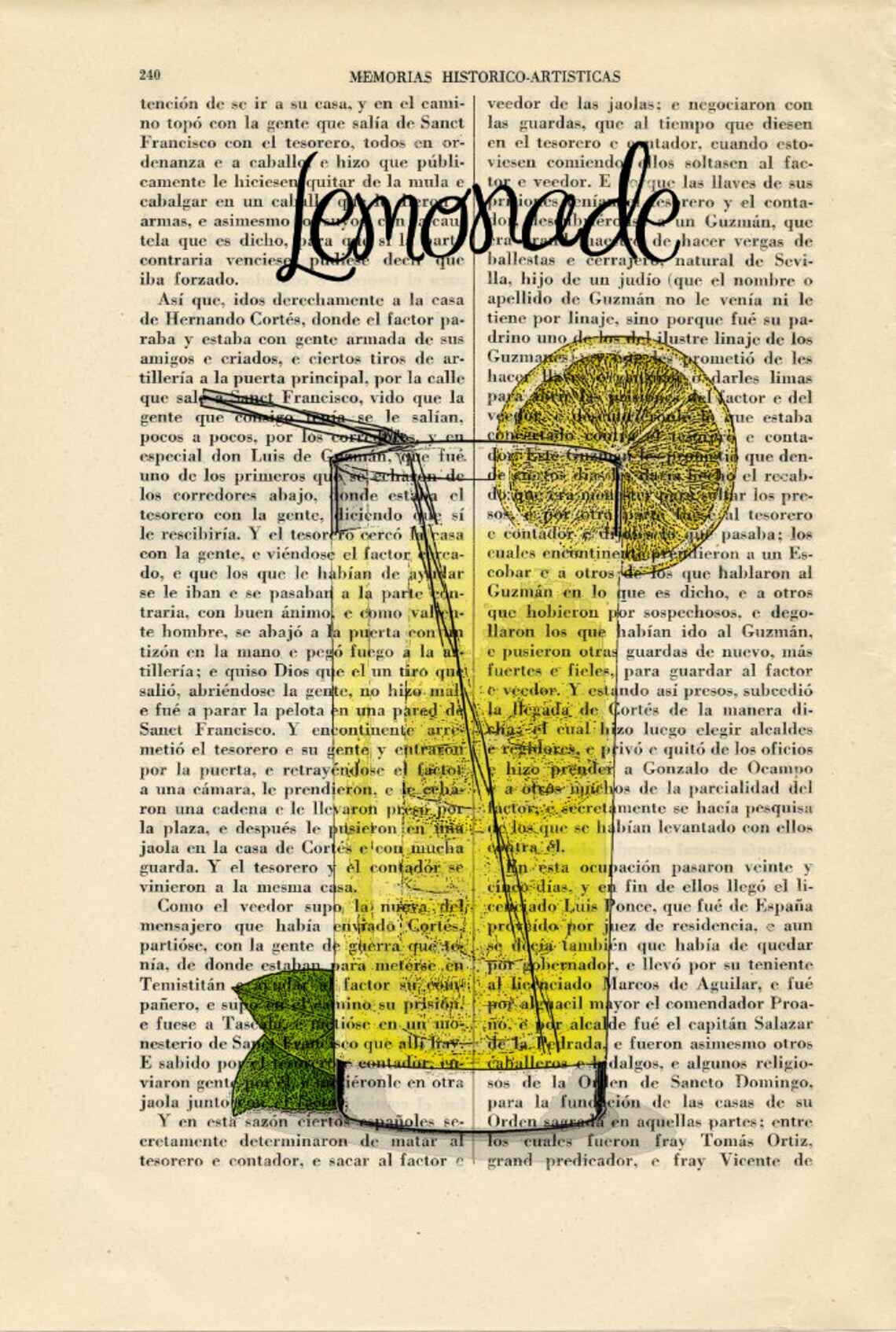 Lemonade Art Print Kitchen Wall Decor Book Art Juice Poster | Etsy