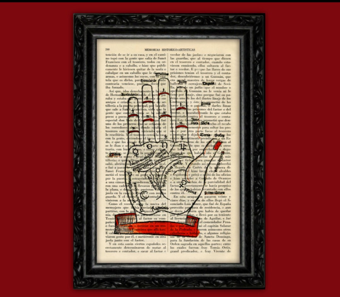 Palmistry Chiromancy Nº1 Book Art Print - Esoteric Hand Reading Poster ...